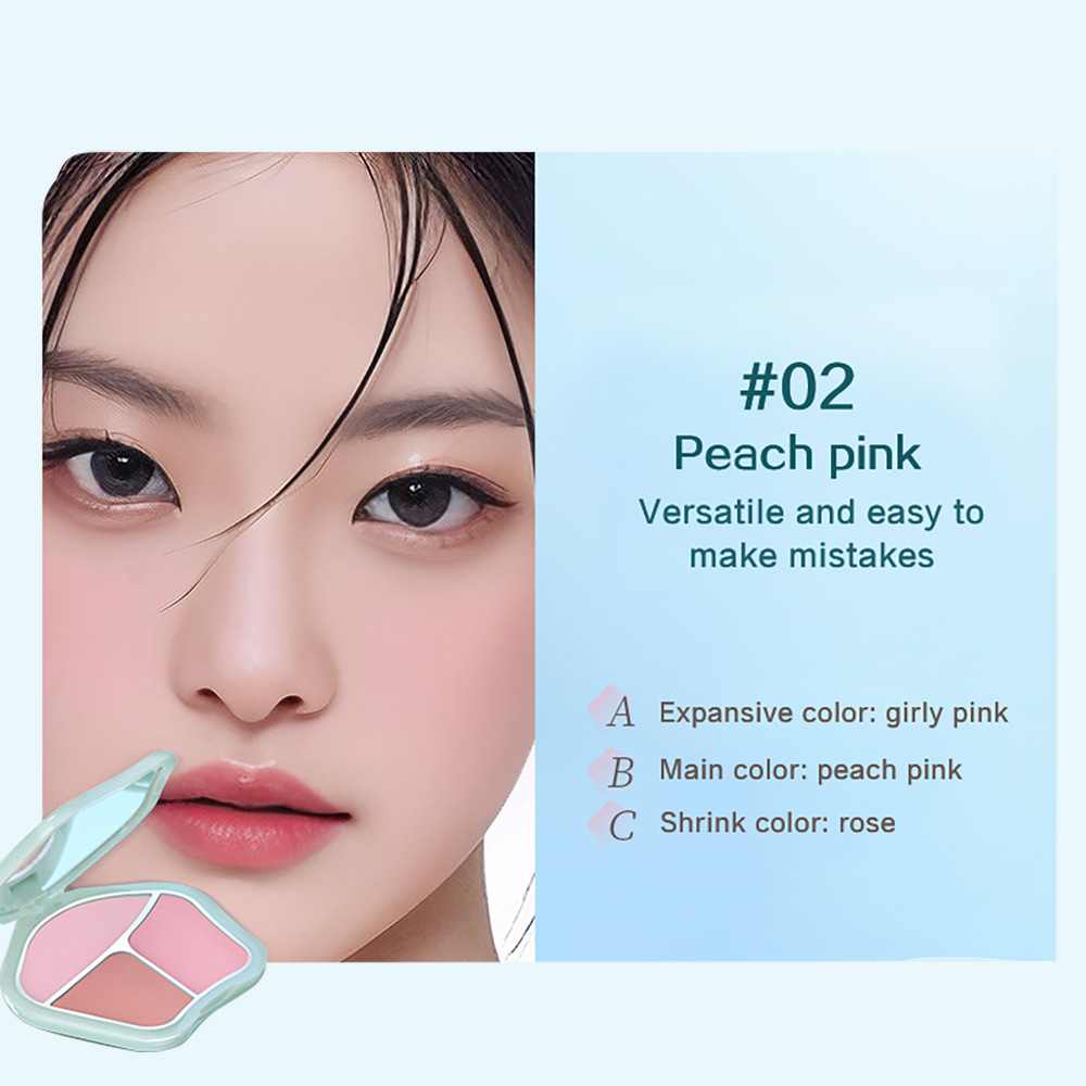 GECOMO 3-Color Blush Palette Plump Cheeks, Natural Contour with Pink ...