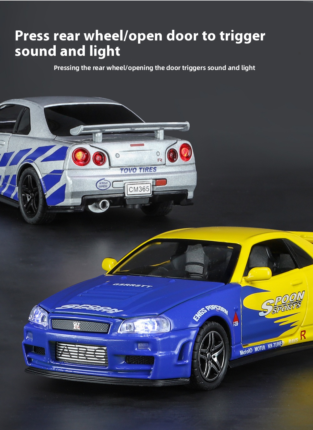 Diecast car 1:32 toy Car Styling Nissan SKYLINE GTR R34 JDM sports car ...