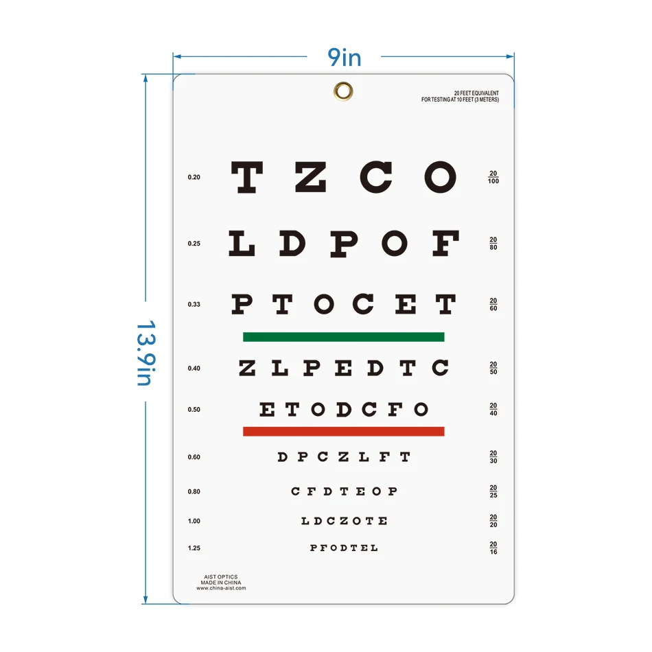 Premium Snellen Eye Chart Wall Chart Plastic waterproof Snellen Charts ...