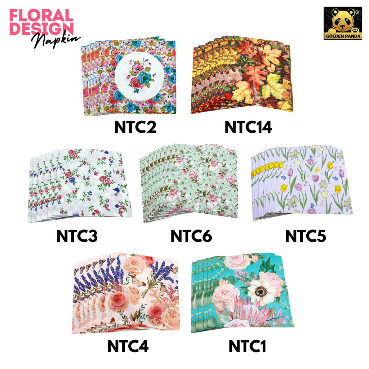 [FLORAL DESIGN] Napkin Tissue Party Cafe Event Pattern Design/ Tisu ...