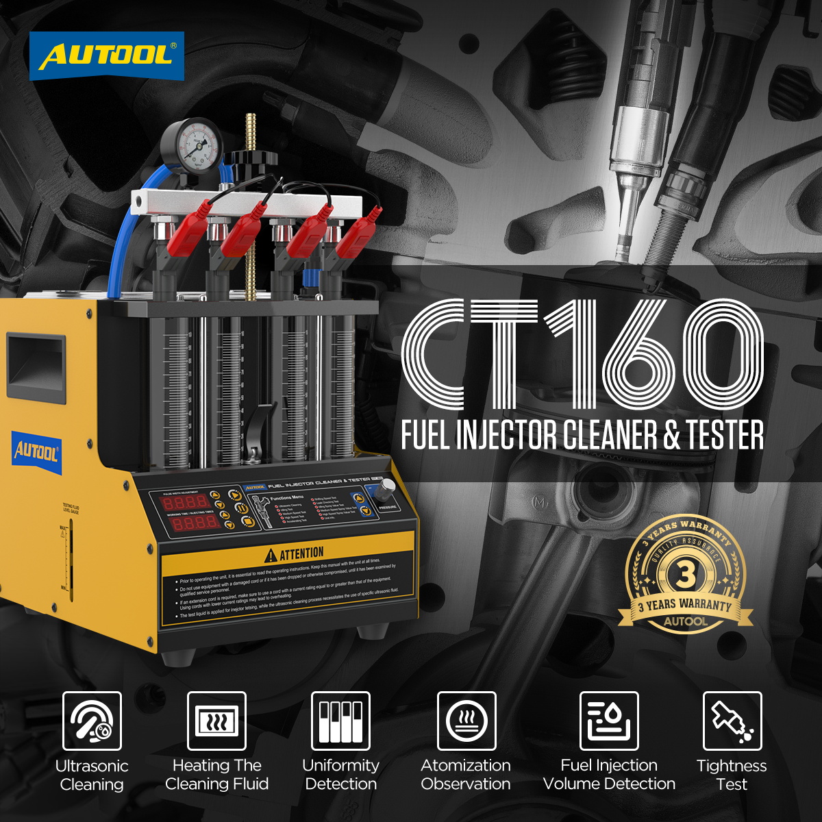 【Local Stock】AUTOOL CT160 Fuel Injector Cleaner Machine For Car Fuel ...