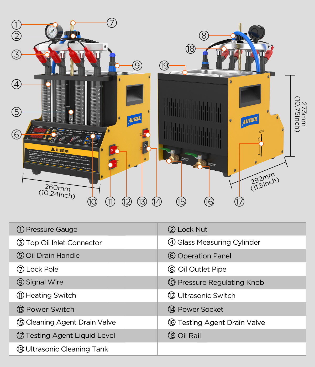 【Local Stock】AUTOOL CT160 Fuel Injector Cleaner Machine For Car Fuel ...
