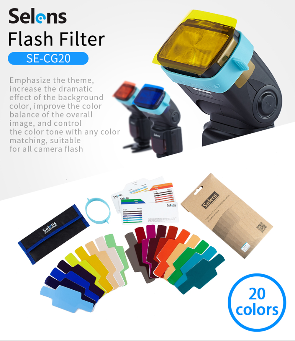 Selens Universal Flash Filter Lighting Color Gels - Combination Kits ...