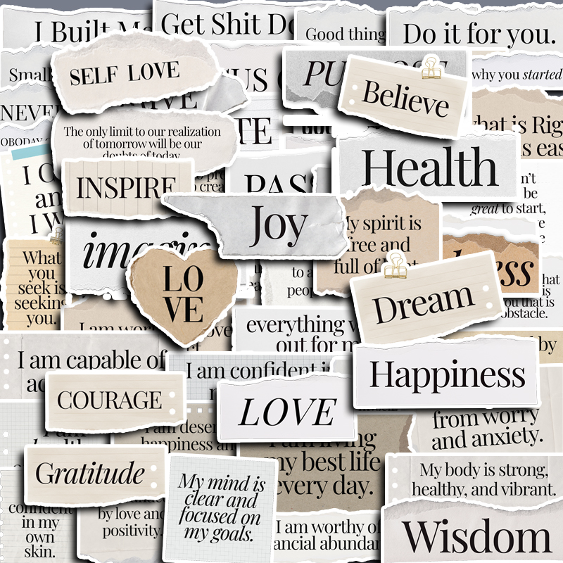 VintageNote 60pcs English Tear-Off Stickers – Retro Sentence Decorative ...