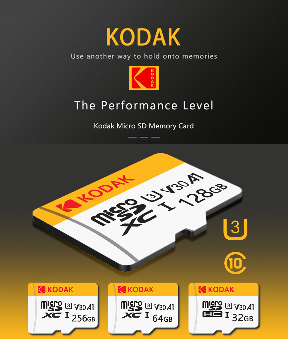 KODAK MicroSD Card Red Memory Card Class10 32GB 64GB 128GB 256GB U3 4K ...