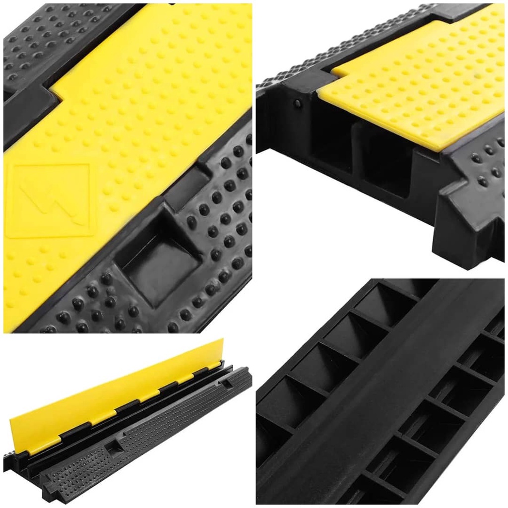 1 METER 1 CHANNEL YELLOW SAFETY PVC CABLE & HOSE PROTECTOR RAMP FLOOR ...