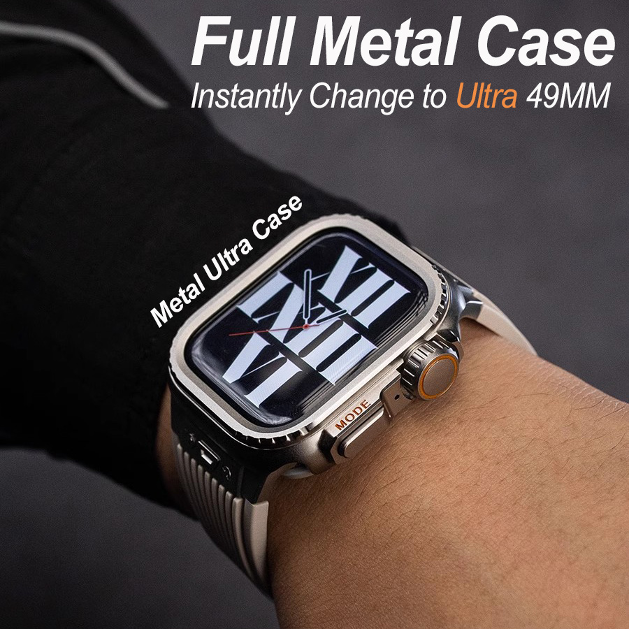 Rugged Metal Modify Ultra Case for iWatch Series 9 45mm 44mm Protector ...