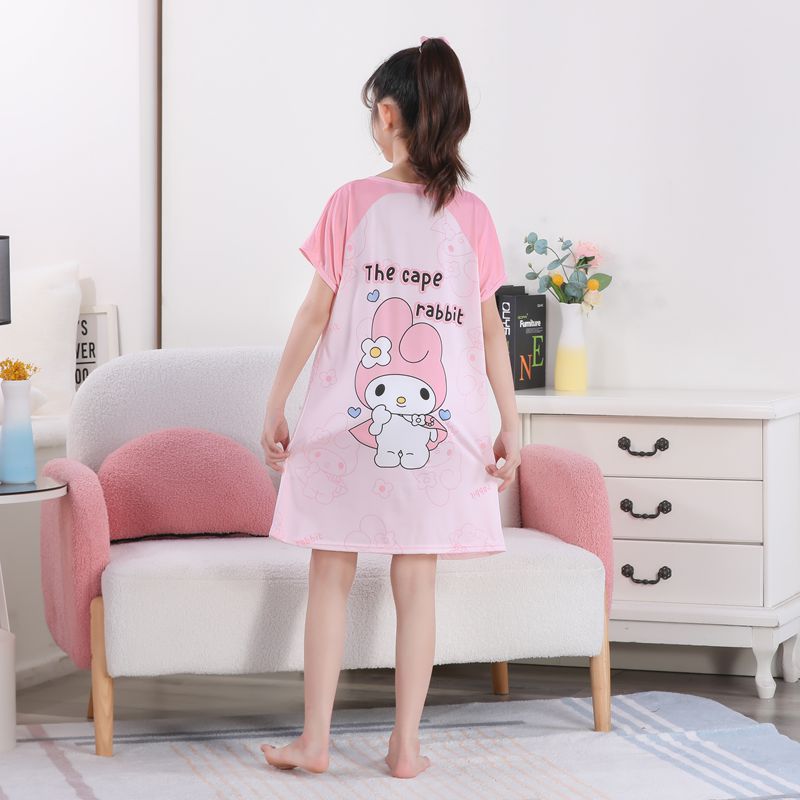 Girl Nightdress Sleeping Gown Cute Home Wear Kids Lightweight Nightwear ...