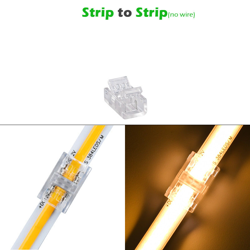 8mm 2pin COB LED Strip Connector Tape Lights L Shape LED Corner ...