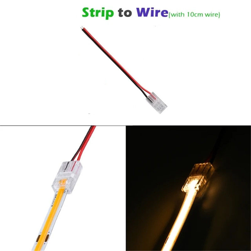 8mm 2pin COB LED Strip Connector Tape Lights L Shape LED Corner ...