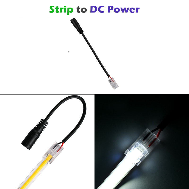 8mm 2pin COB LED Strip Connector Tape Lights L Shape LED Corner ...