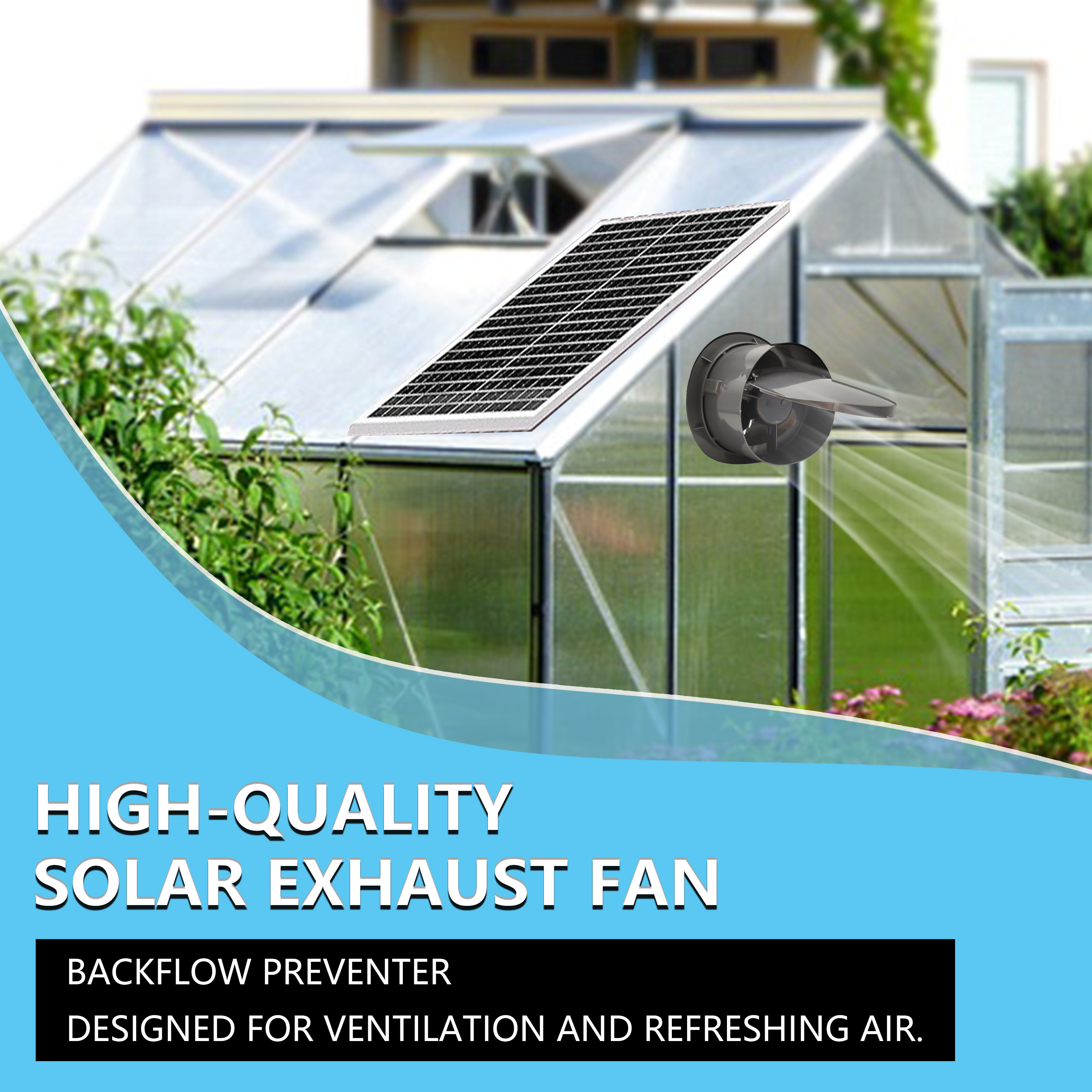 6w 8W with Waterproof Solar Panel+4/6/8 Inch High-Speed Exhaust Fan ...
