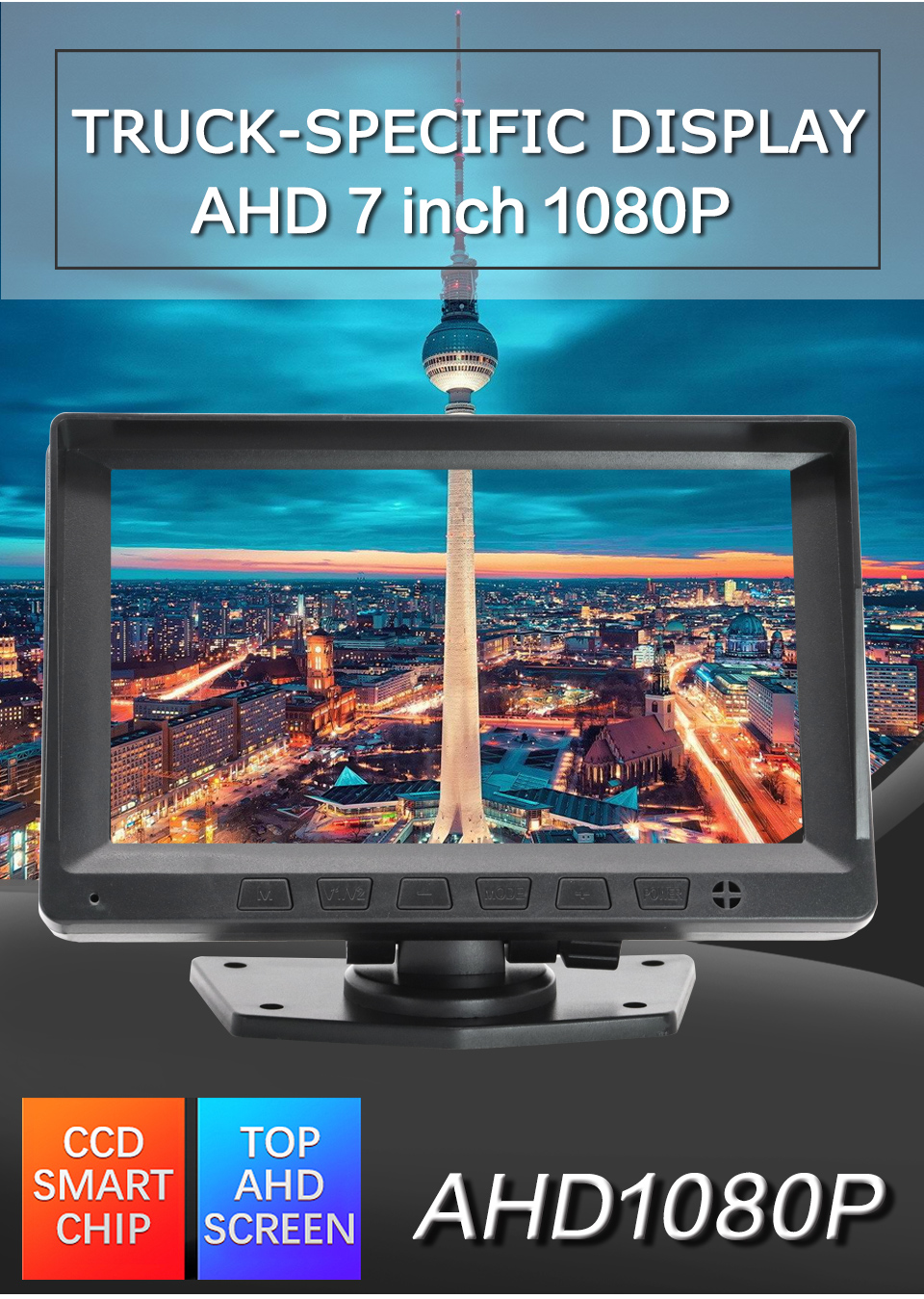 Smartour Vehicle AHD Back up Reverse Camera 4-Pin Connector + 7" AHD ...