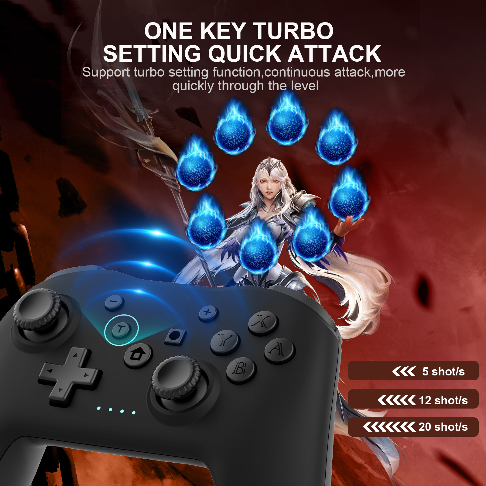 Switch series Bluetooth wireless gaming controller 4 In 1 joystick for ...