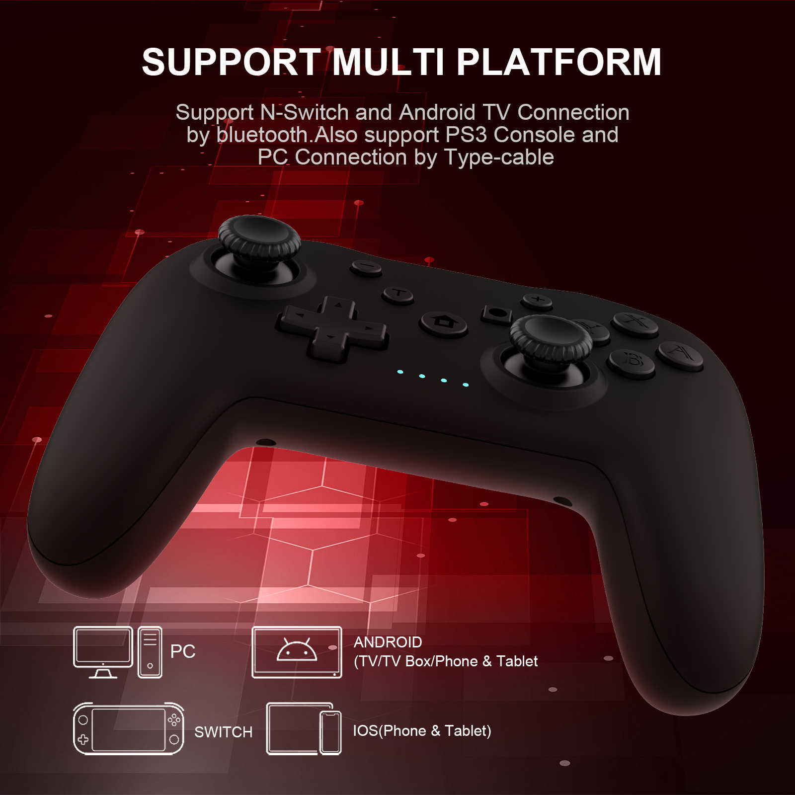 Switch series Bluetooth wireless gaming controller 4 In 1 joystick for ...