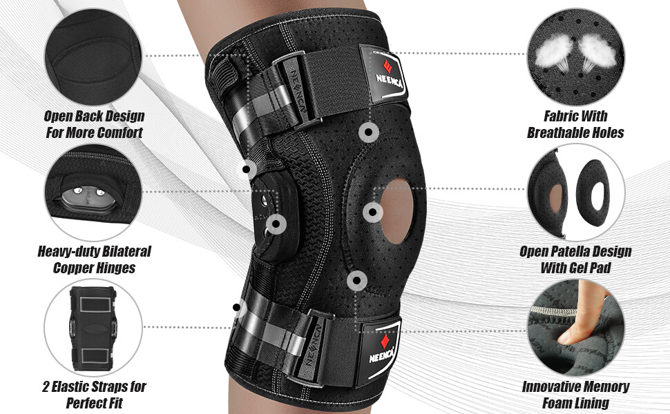 NEENCA Professional Hinged Knee Brace, Medical Knee Support with ...