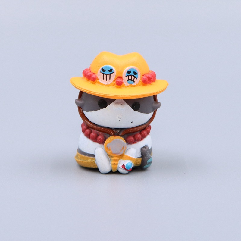 8Pcs/Set 4cm Anime One Piece Ninja Cat Gaara Ace Luffy Zoro Chopper ...