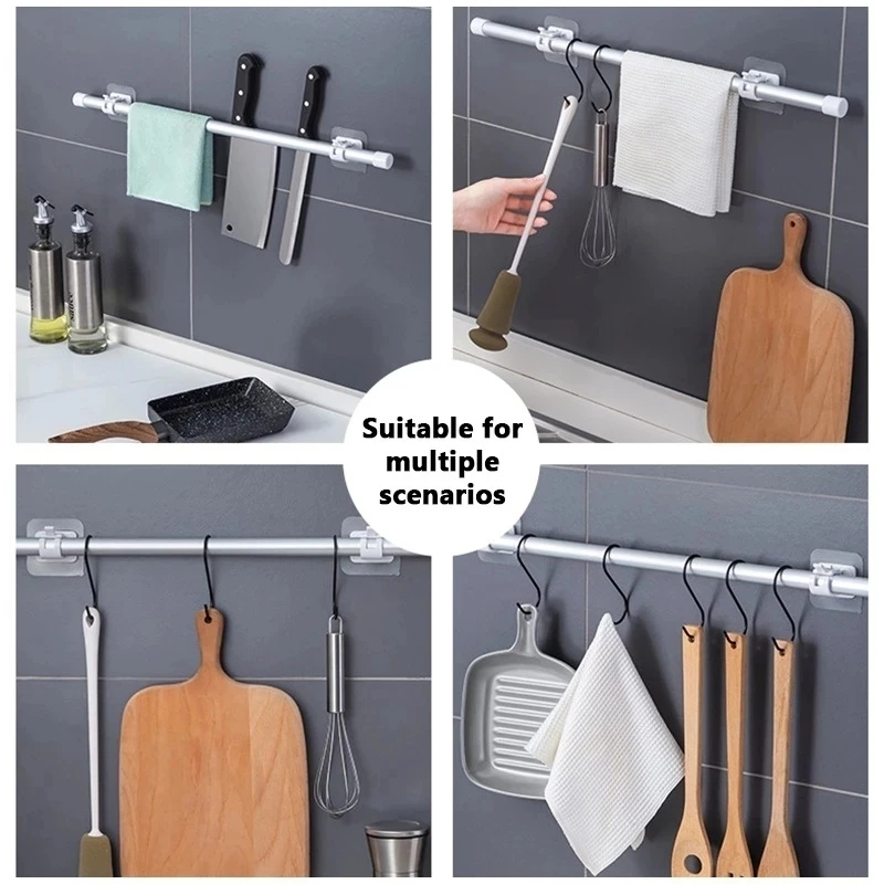 *READY STOCK AT MALAYSIA*2 Pcs Curtain Rod Shelf Bracket / Nail-Free ...