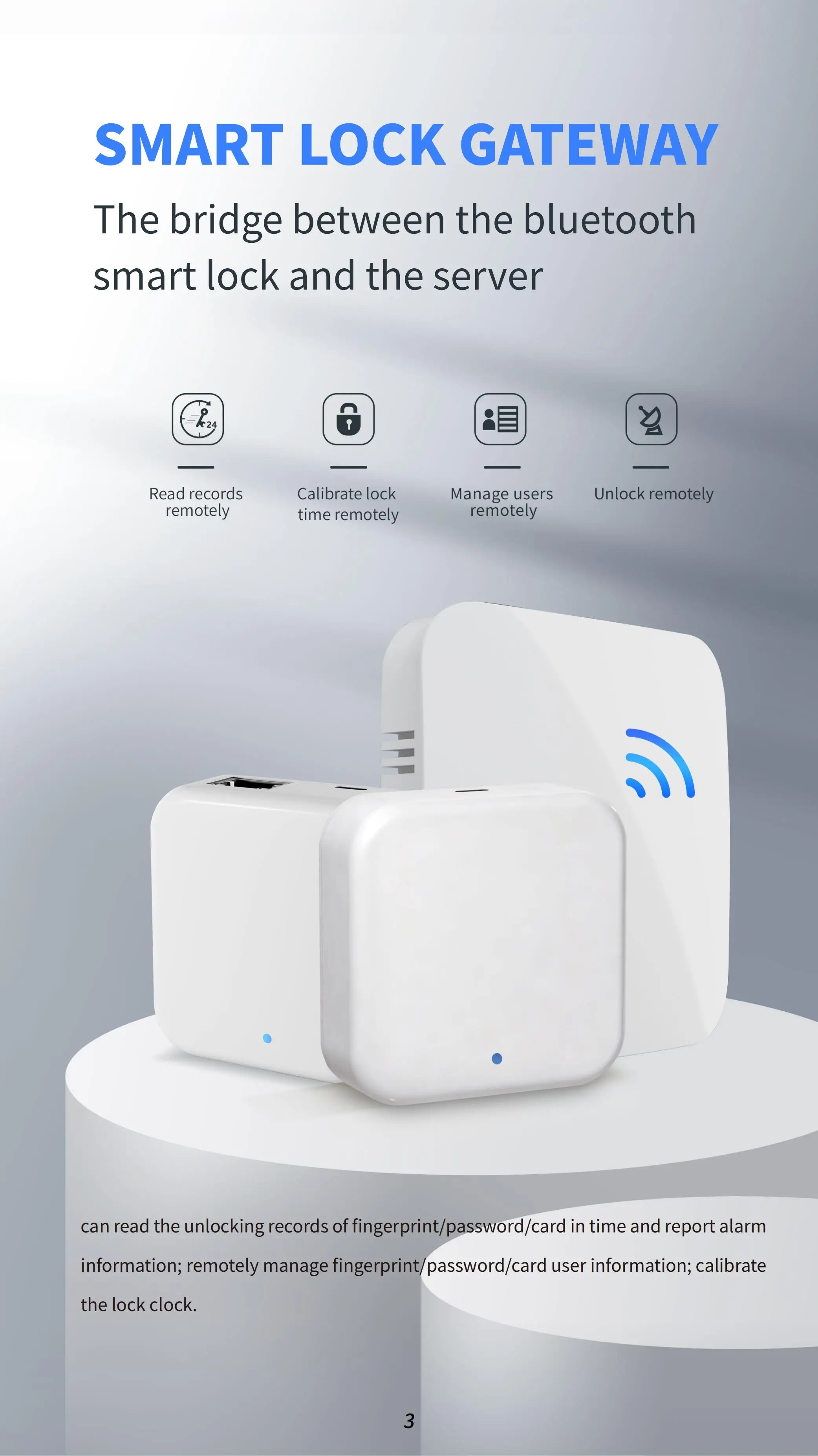 G2 G3 G3P G4 Bluetooth Wifi Gateway Hub of TTLOCK for Smart Home Door ...