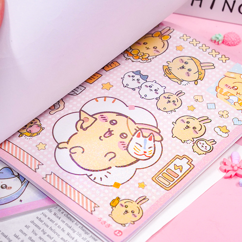 Chiikawa Japanese Sticker Book ins Cute Small Animal Handbook Stickers ...
