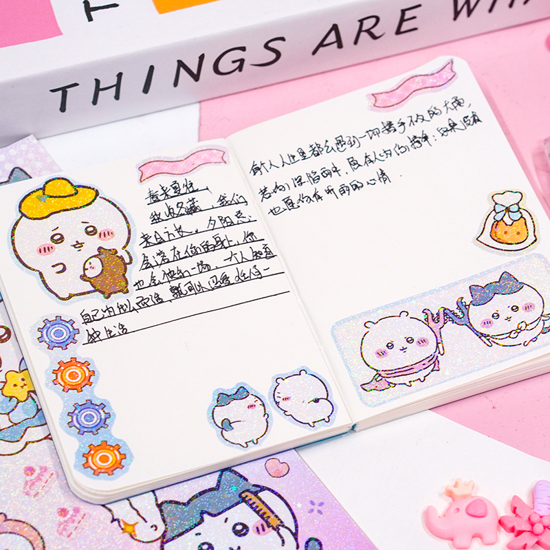 Chiikawa Japanese Sticker Book ins Cute Small Animal Handbook Stickers ...