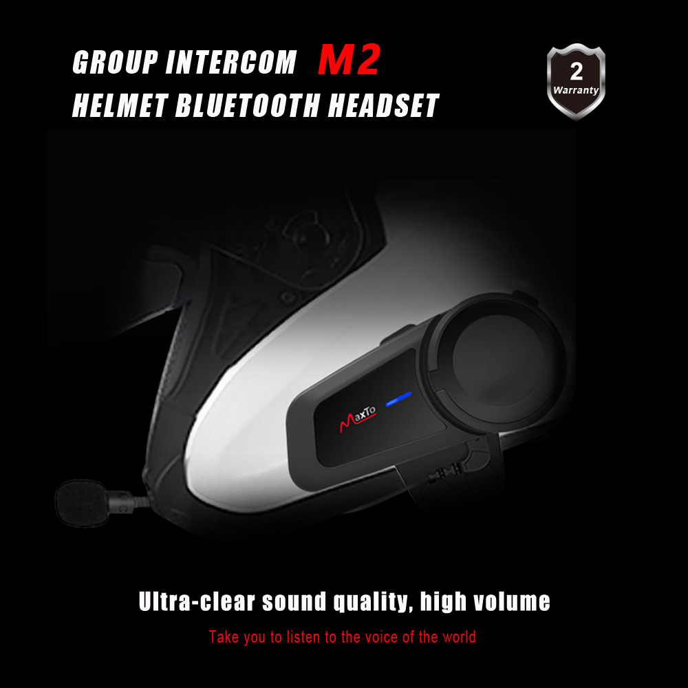 【Local Warehouse】New Maxto M2 Motorcycle Intercom Universal Pairing Bluetooth 5.0 1KM Group 6 ...