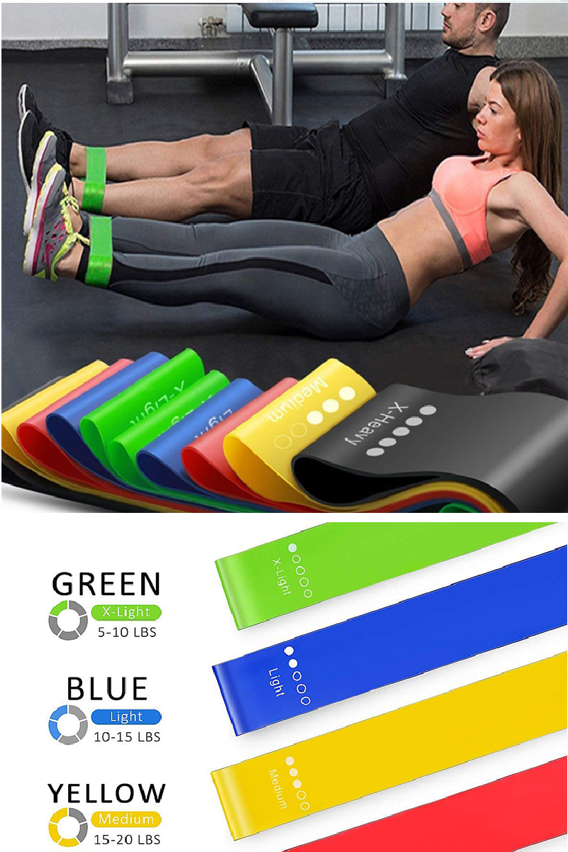 GYMPRO set of 5 Resistance Bands, Exercise Workout Bands for Women and ...