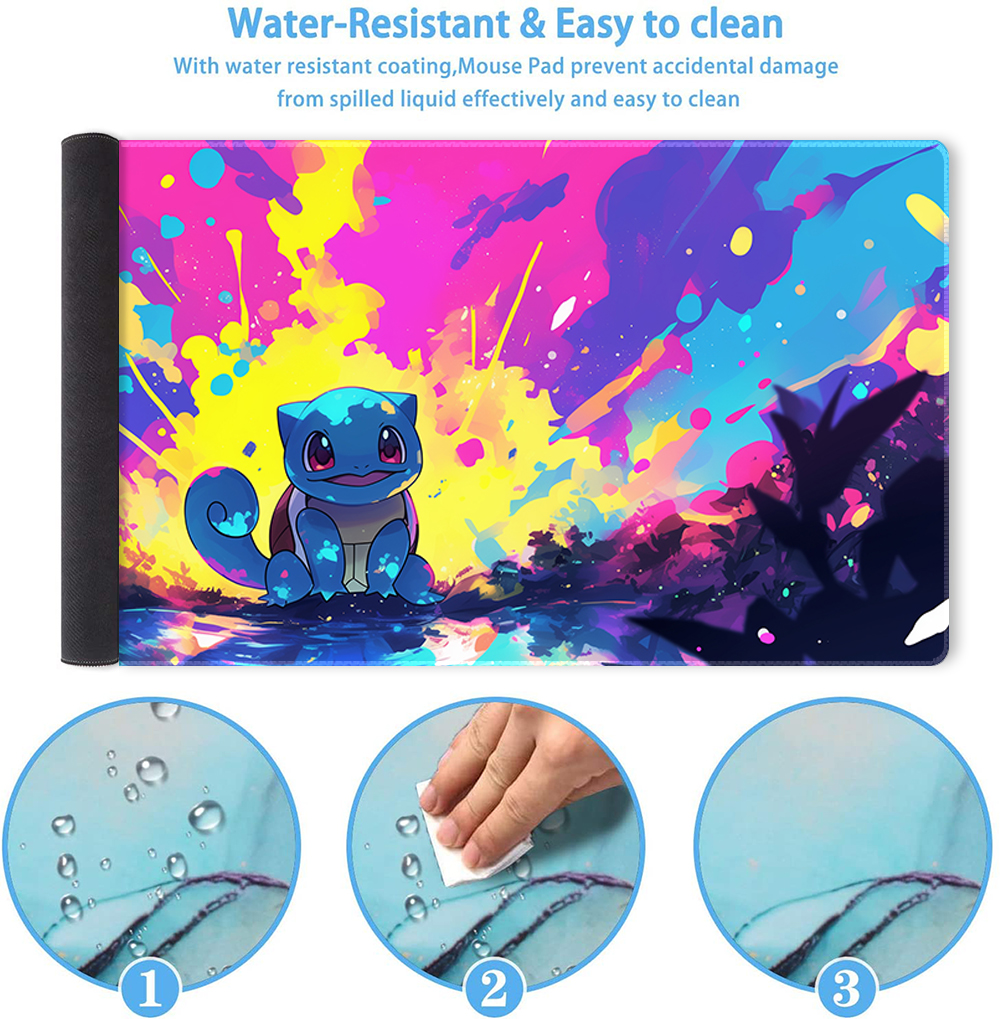 Pokemon Squirtle Mouse Pad Super Coupe Pattern Non-slip Keyboard Mat ...