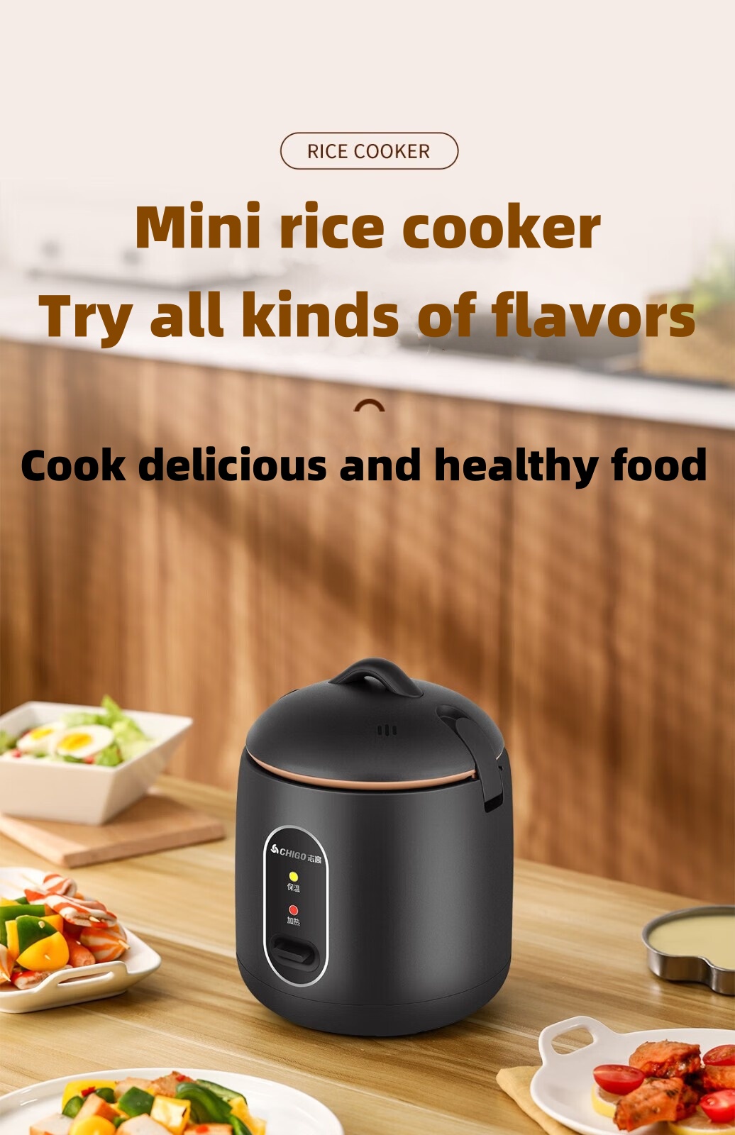 【ALLTOU】Mini Rice Cooker Cooking Pot 1.2L Electric Rice Cooker Non ...