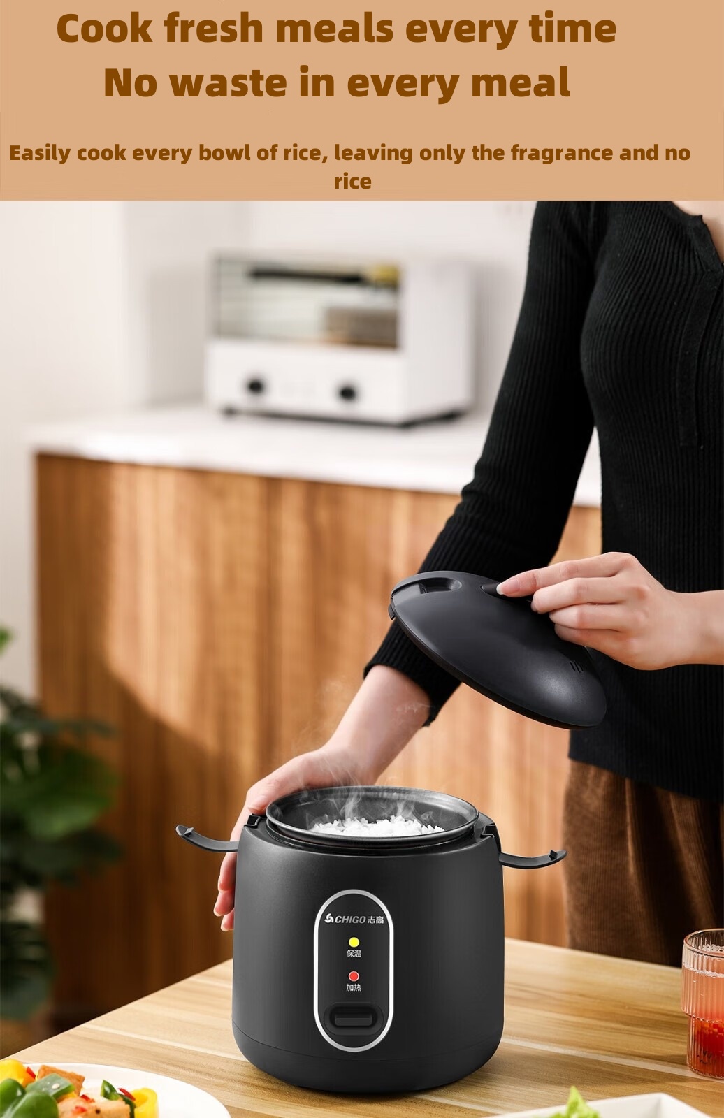 【ALLTOU】Mini Rice Cooker Cooking Pot 1.2L Electric Rice Cooker Non ...