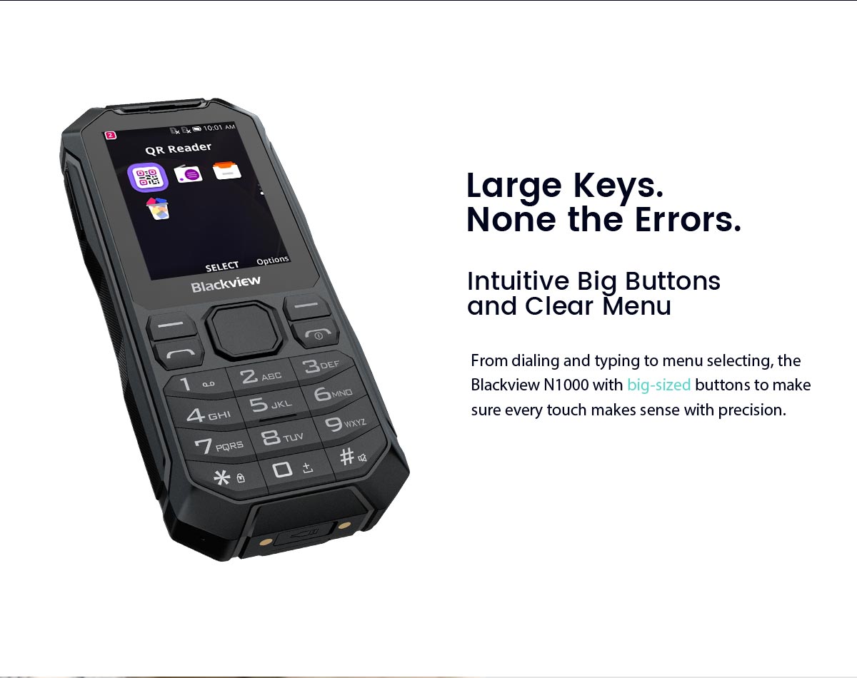 Blackview N1000 Rugged Keypad Smartphone Water Proof (2.4'' / 1GB RAM ...