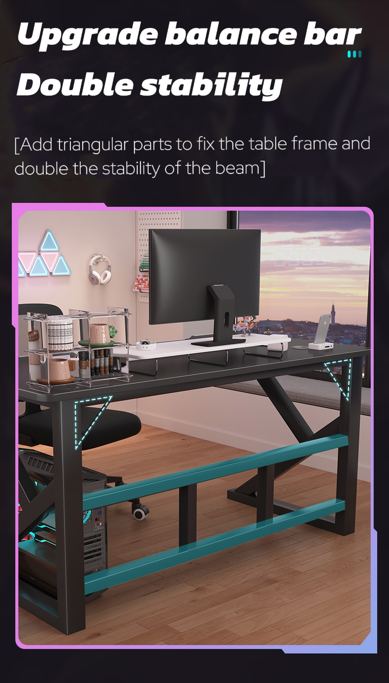 【ACC】Gaming Table 120/140cm Computer Table Meja Office Bedroom Gaming ...