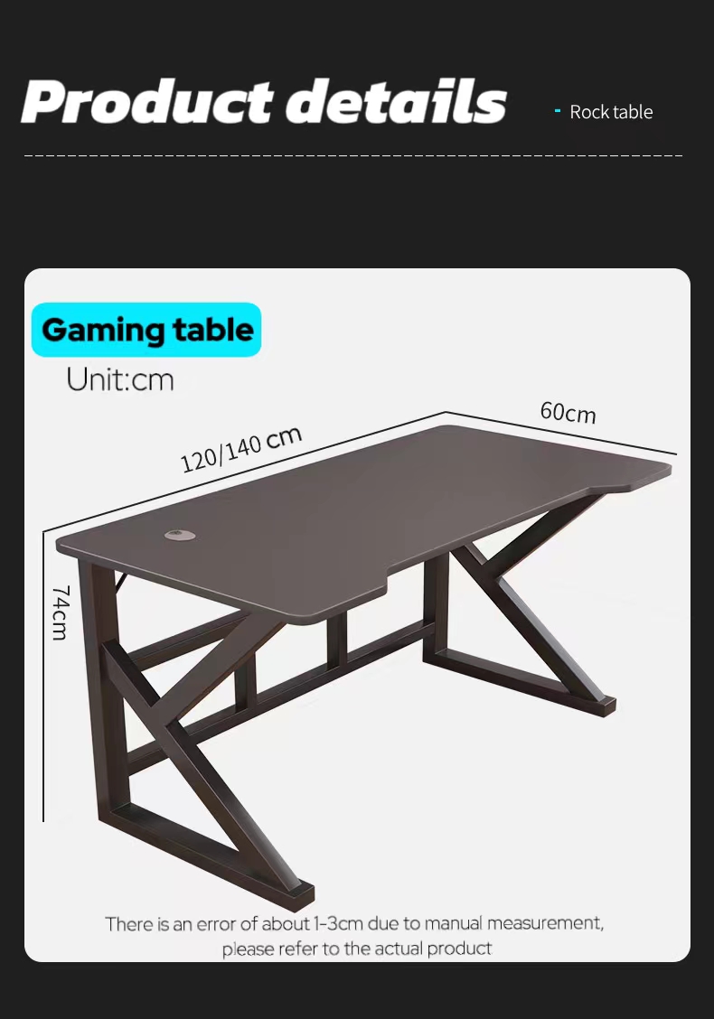 【ACC】Gaming Table 120/140cm Computer Table Meja Office Bedroom Gaming ...
