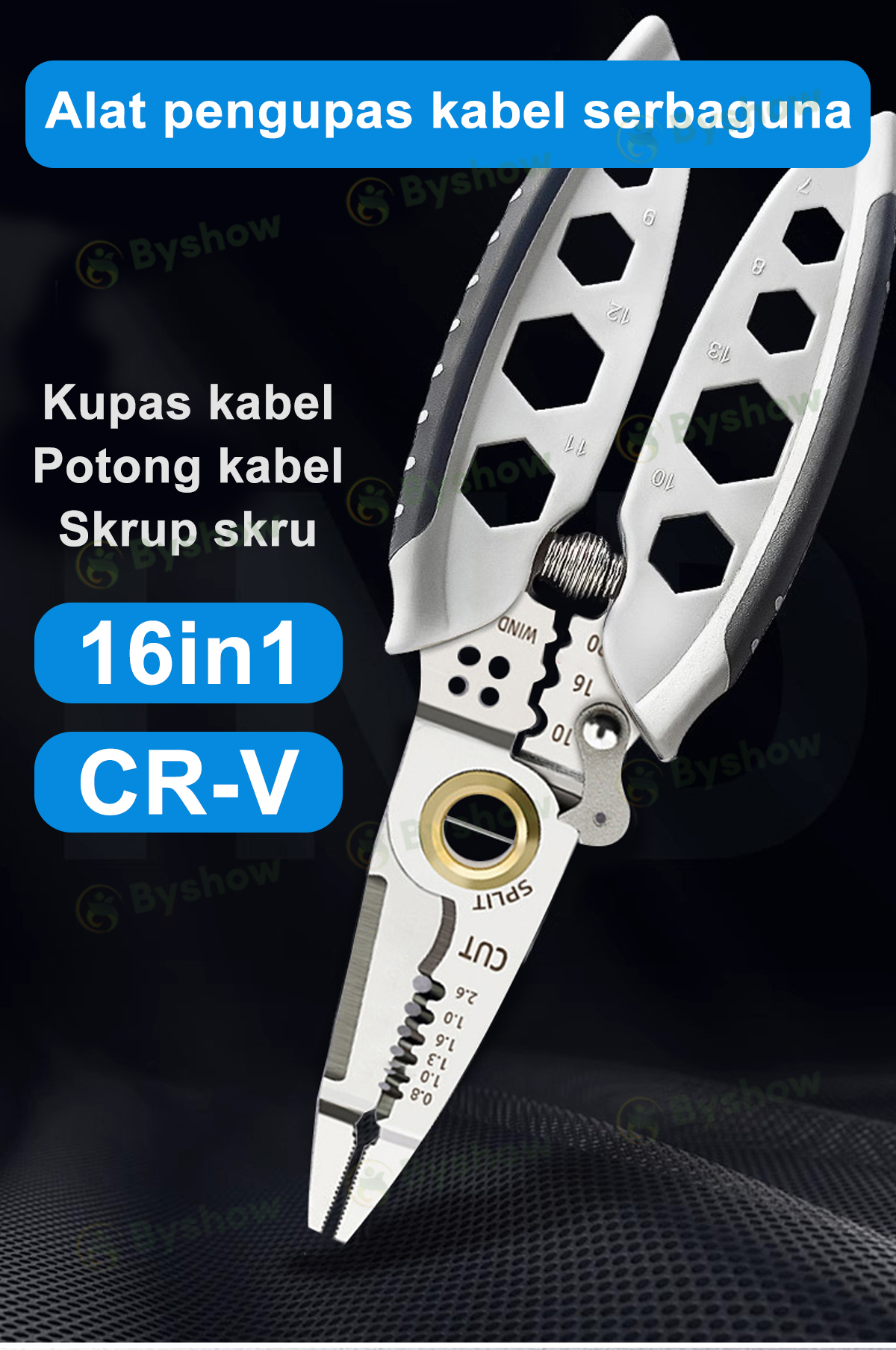 【Byshow】🔥Malaysia In Stock🔥 16 in 1 multifunctional Stripping pliers 7 ...