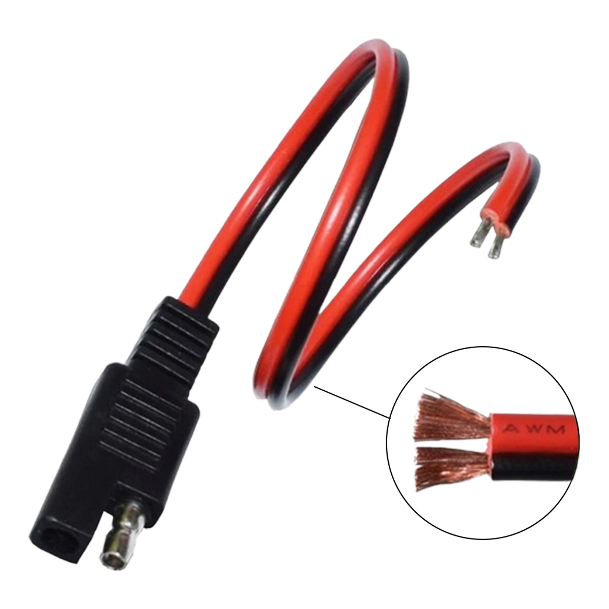 1Pc/2Pcs 25cm 10A SAE Connector Power Automotive Extension Cable Solar ...