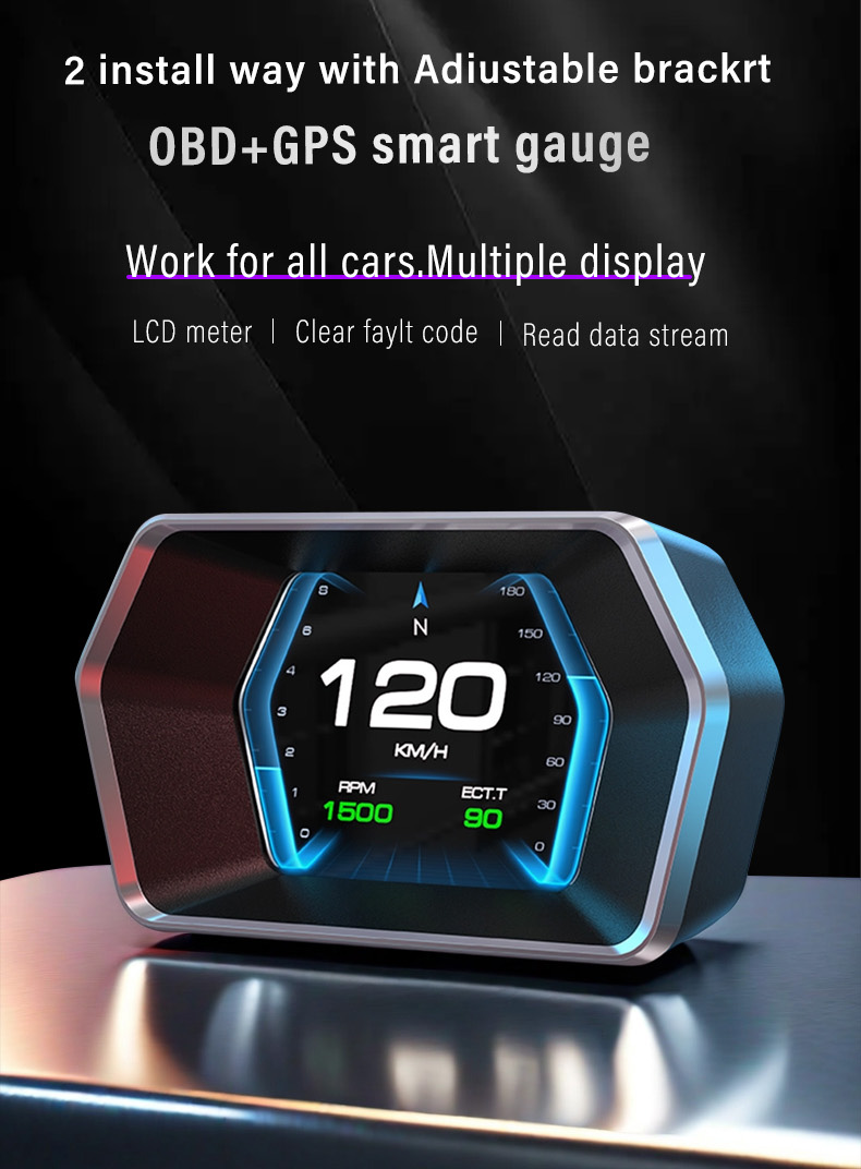 [24H Ship] P3 P60 Pro Car HUD OBD2 Meter GPS+OBD Meter Alarm Water Temp ...