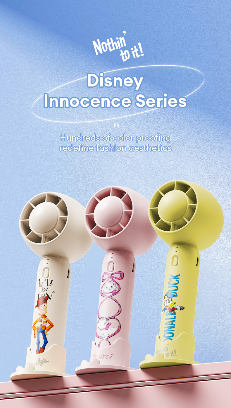 Disney QS-F13 Portable Hand Fan Held Hanging Neck Quiet Large Wind Long ...