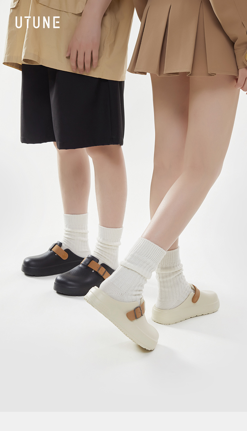 UTUNE Flat Slippers Women 2025 New Style Thick Sole Belt Buckle ...