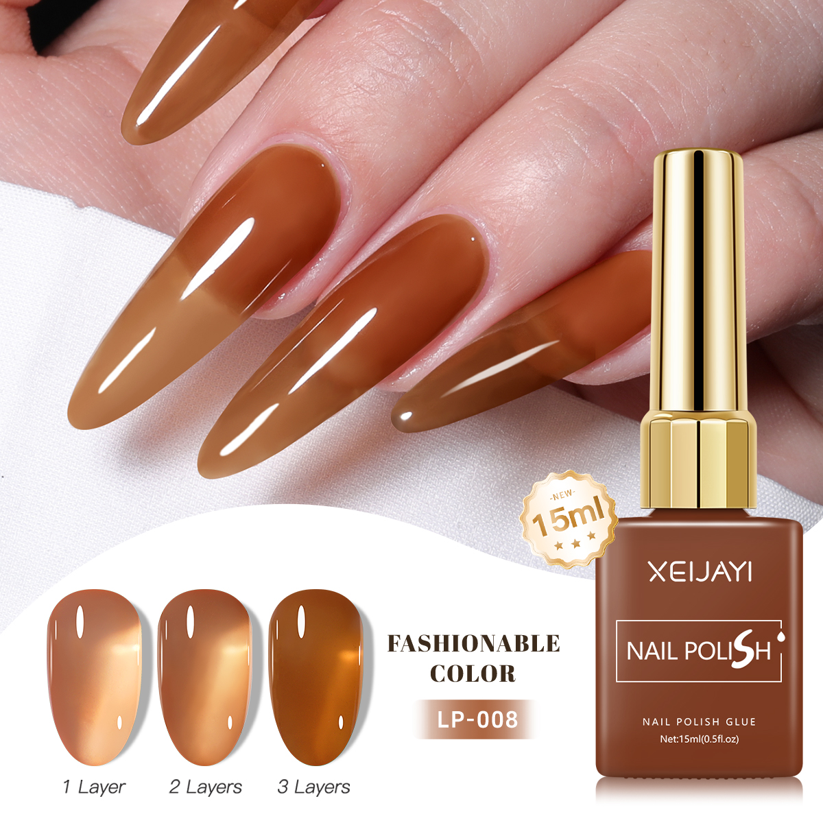 XEIJAYI 15ml Nail Gel Polish Set UV LED Soak Off Colorful Mousse Gel ...