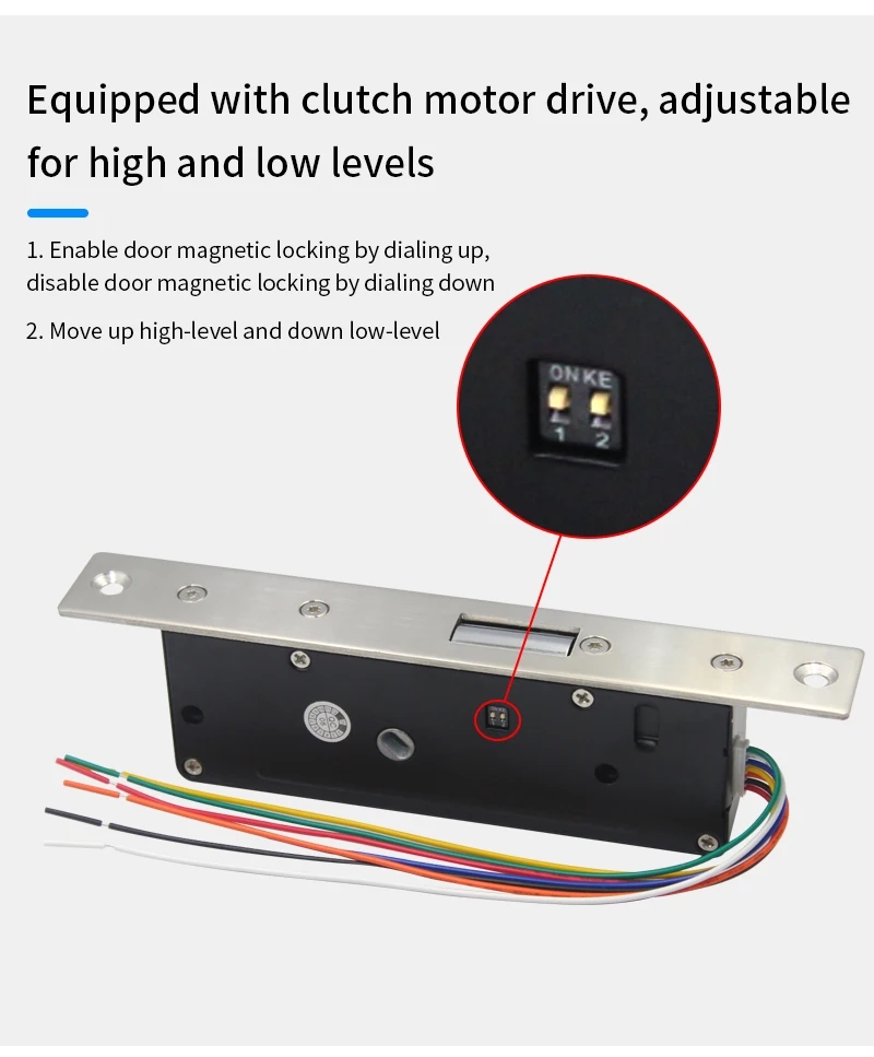DC 12V-24V Electronic Concealed Lock Mute Motor Rim Bolt With Magnetic ...