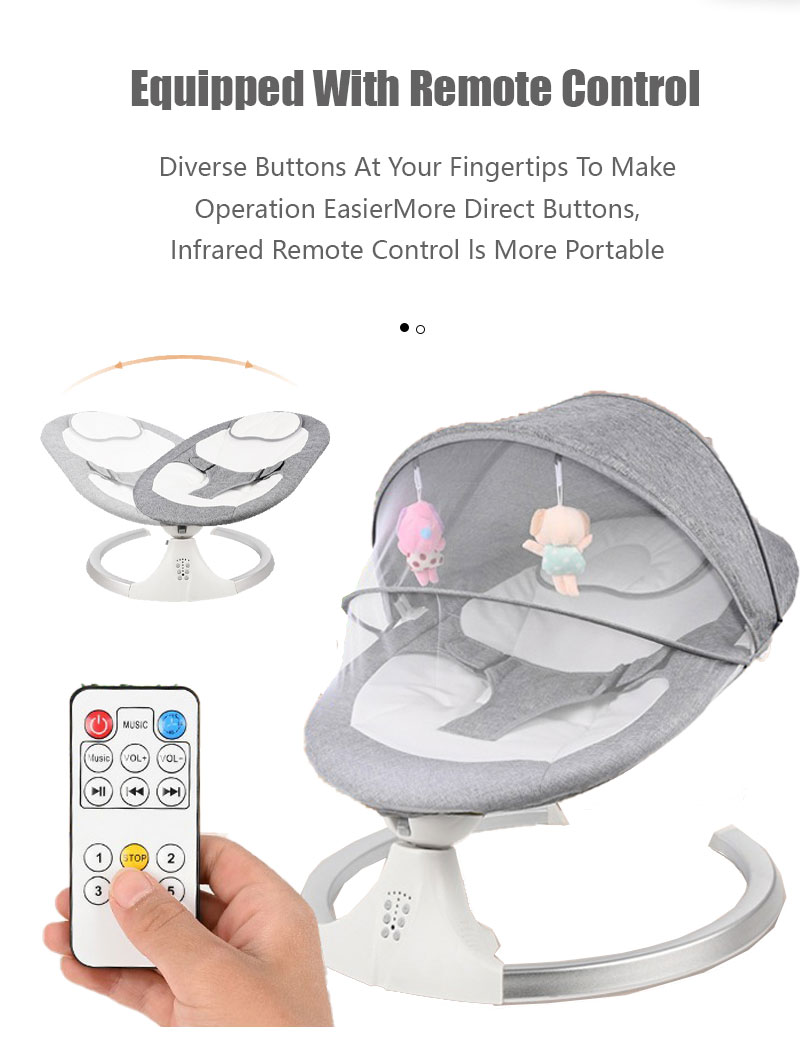 Newborn Baby Auto Swing Leaf Bouncer Mosquito Net Tent Automatic Remote ...
