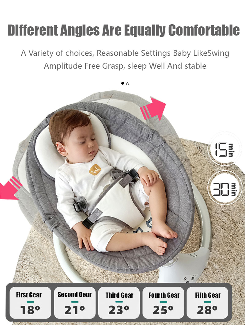 Newborn Baby Auto Swing Leaf Bouncer Mosquito Net Tent Automatic Remote ...