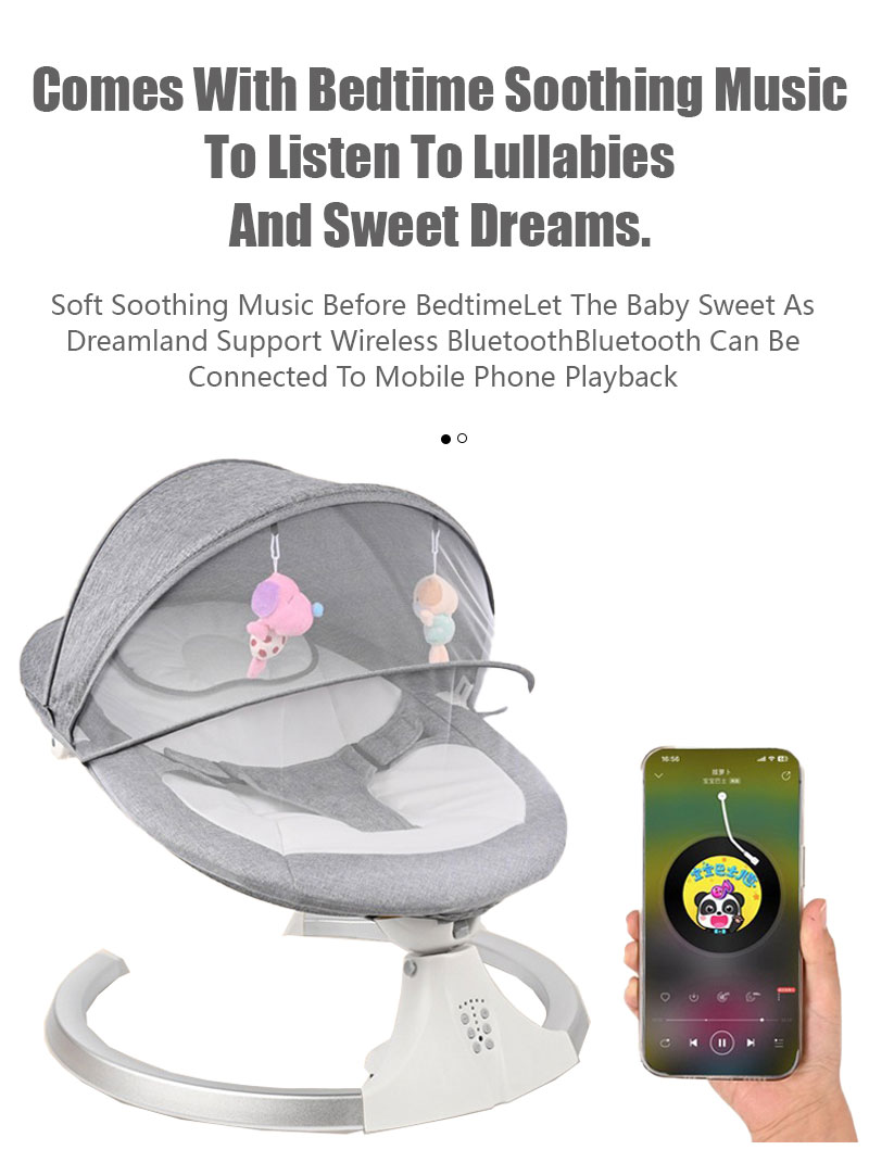 Newborn Baby Auto Swing Leaf Bouncer Mosquito Net Tent Automatic Remote ...