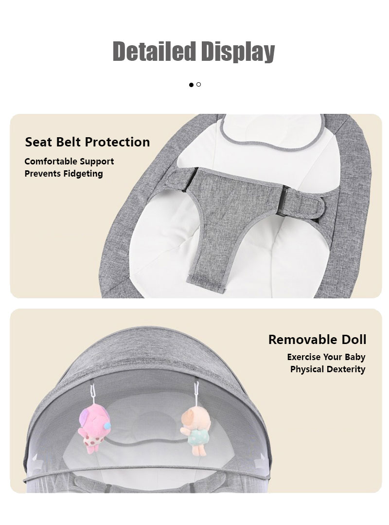 Newborn Baby Auto Swing Leaf Bouncer Mosquito Net Tent Automatic Remote ...