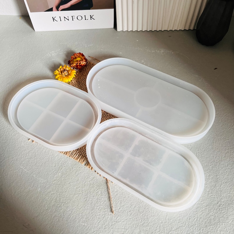 L/M/S Oval Tray Silicone Mold DIY Storage Coaster Epoxy Resin Molds ...