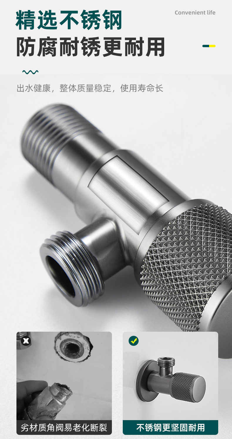 [Fine Factory] Stainless Steel Angle Valve Gun Gray Triangle Valve ...