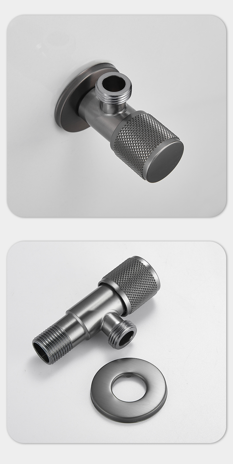 [Fine Factory] Stainless Steel Angle Valve Gun Gray Triangle Valve ...