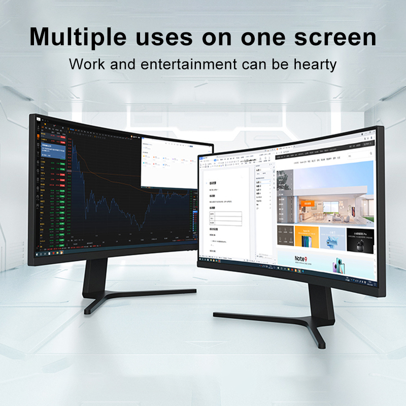 PC Monitor curved 4k 24/27 Inch ips Curved Monitor Gaming 75HZ Wiht ...