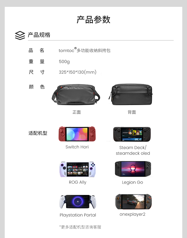 Tomtoc Steam Deck Storage Messenger Bag ROG Ally Storage Bag Protective ...