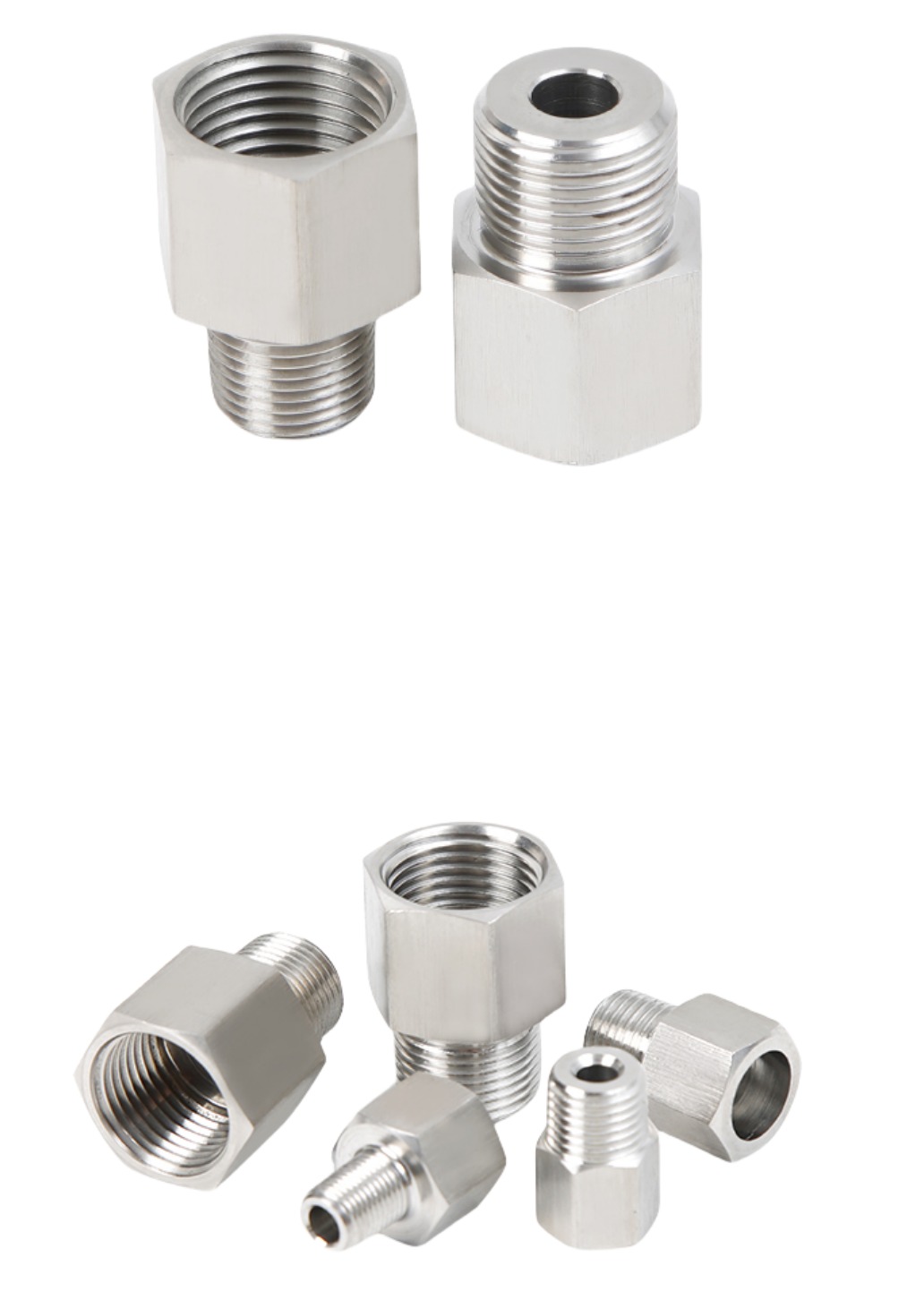 Stainless 304 Reducer fitting M10x1.0 G1/4'Male to Female Thread Brass ...